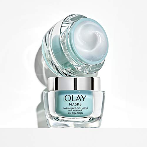 Face Mask Gel by Olay Masks, Overnight Facial Moisturizer with Vitamin E and Hyaluronic Acid for Hydrating Skin, 1.7 Fl Ounce
