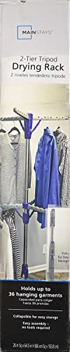 Deahun Mainstays Space-Saving 2-Tier Tripod Hanging Clothes Drying Rack, Steel