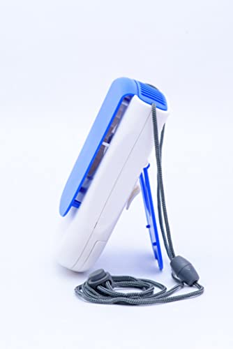 O2COOL Deluxe Necklace Fan | Battery Powered, Hands-Free Personal Cooling Fan w/Adjustable Lanyard, Table Top Stand + Wearable Clip (Dark Blue + Purple (2 Pack))