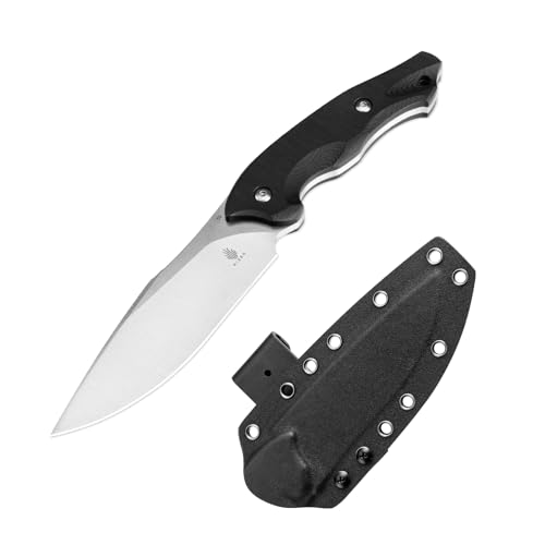 Kizer Magara Fixed Blade Knife, 4.77 In D2 Steel Blade Hunting Knife, Black G10 Handle Pocket Knife, Fixed Blade EDC Knife, 1055A1