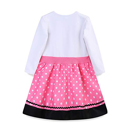 Mud Kingdom 4 Year Old Birthday Dress Girl Cute 4 Long Sleeve Pink