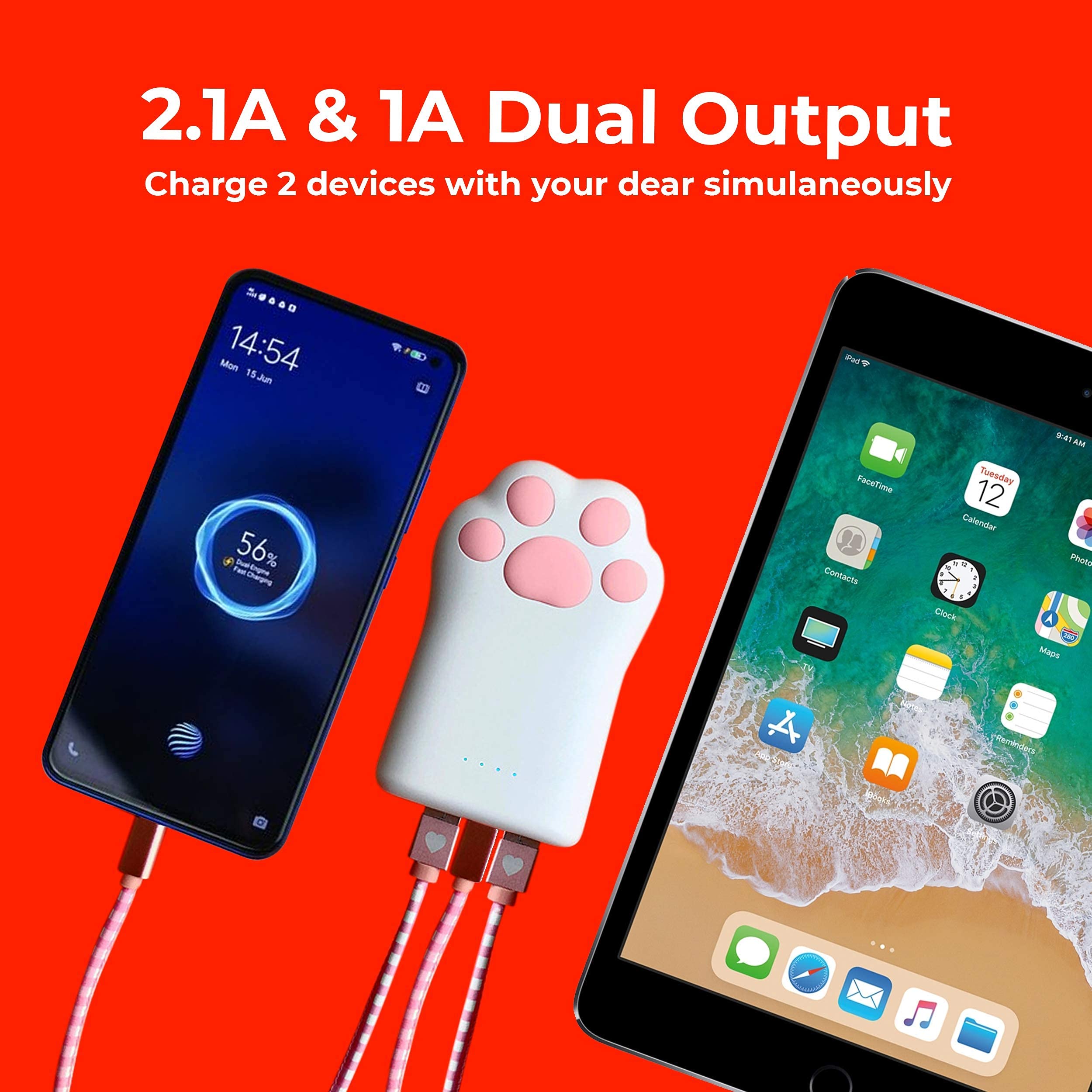 Portable Charger, Fast Charging 10000mAH Power Bank, Cutest Device for iPhone 14 13 pro X XS XR Xs Max 8 Plus, Samsung Galaxy A11 A20 A21 A51 A50 A71 A01 S22 S21 S20 Note 20 Ultra Z Fold