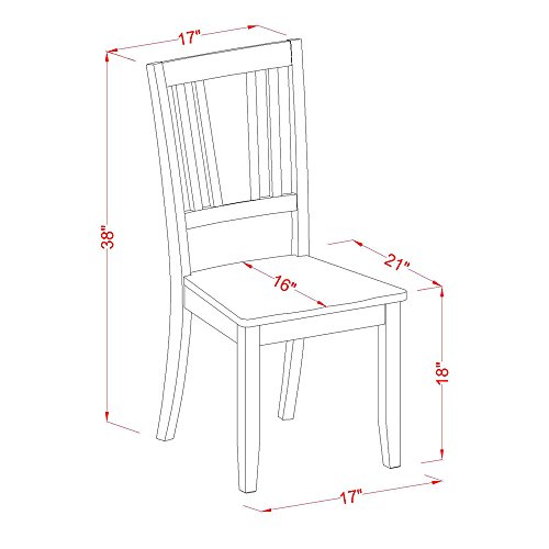 East West Furniture OXDU3-MAH-W Dining, 3-Piece Sets