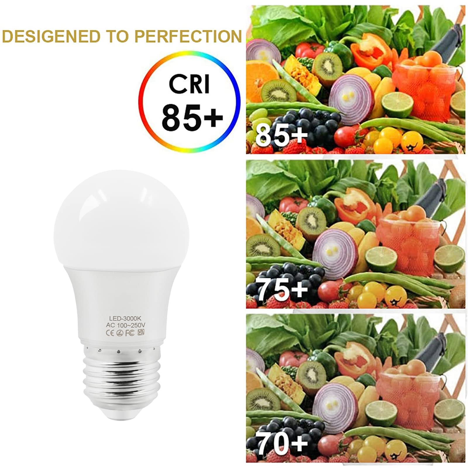 40W Refrigerator Light Bulb Small A15 & G45 LED Bulb Non-Dimmable,5W(40 Watt Equivalent),E26 Base,Soft White 3000K,450 Lumen,120V LED Appliance Bulb for Kitchen,Freezer,Ceiling Fan,Floor Lamp(12 Pack)