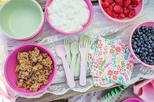 Re-Play Made in USA 7" Toddler Plates, Set of 2-22 Oz. Deep-Walled and Stackable Plastic Plates, Dishwasher and Microwave Safe - 7.37" x 7.37" x 1.25" Kids Plates, Grey