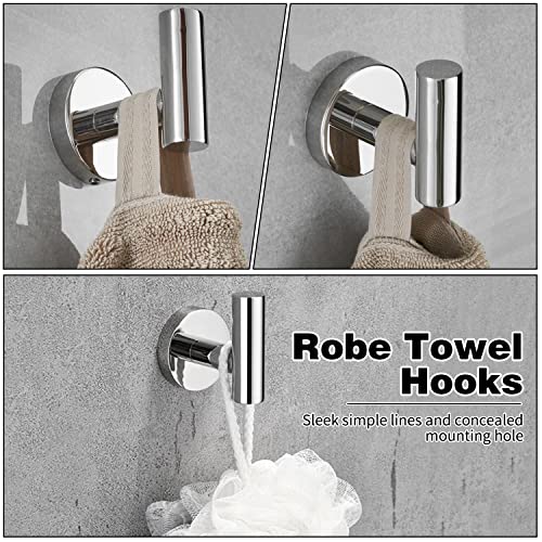 Bathroom Hardware Set, 5/10/20pcs Bathroom Hardware Set, Stainless Steel Bath Hardware Set Including 16" Hand Towel Bars, Toilet Paper Holders, 3 Multifunctional Robe Hooks (10pcs, Brushed Nickel)