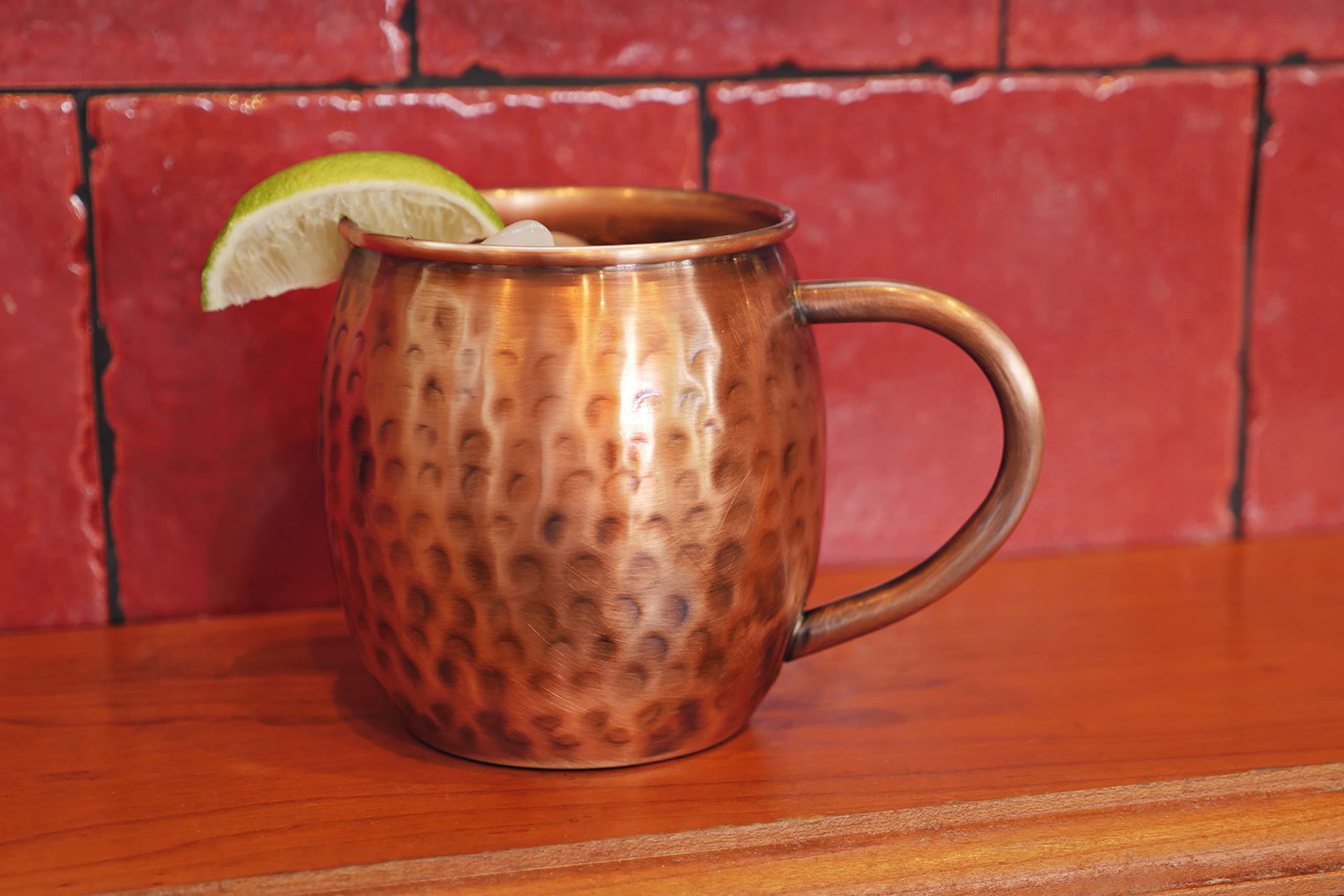 Alchemade 100% Pure Copper Barrel 16 Ounce Mug Perfect For Moscow Mules, Other Cocktails, Or Your Favorite Drinks - Will Keep Beverages Colder Longer