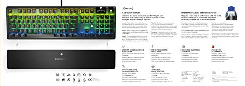 SteelSeries Apex 5 - Hybrid Mechanical Gaming Keyboard - Per-Key RGB Illumination - Oled Smart display - English (QWERTY) Layout PC