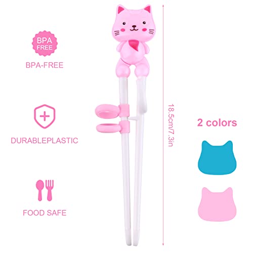 Abeillo 2 Pairs Animals Training Chopsticks for Beginners Adults, Reusable Training Chopsticks with Chopstick Helper for Kids Learning Chopstick
