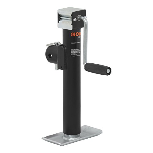 CURT 28321 Weld-On Pipe-Mount Swivel Trailer Jack, 2,000 lbs. 10 Inches Vertical Travel, black