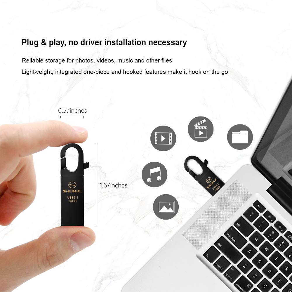 SEKC 128GB USB 3.1 Hook Memoria Flash Drive - SDM32128G