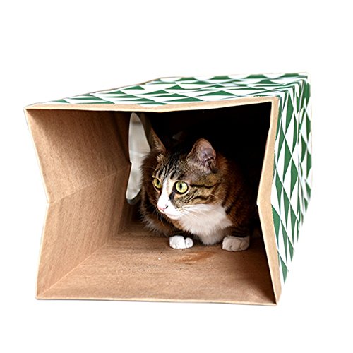 JZMYXA Cat Paper Bag Tunnel Toy Collapsible Tunnel for Rabbits, Kittens, Ferrets, Pet Paper House