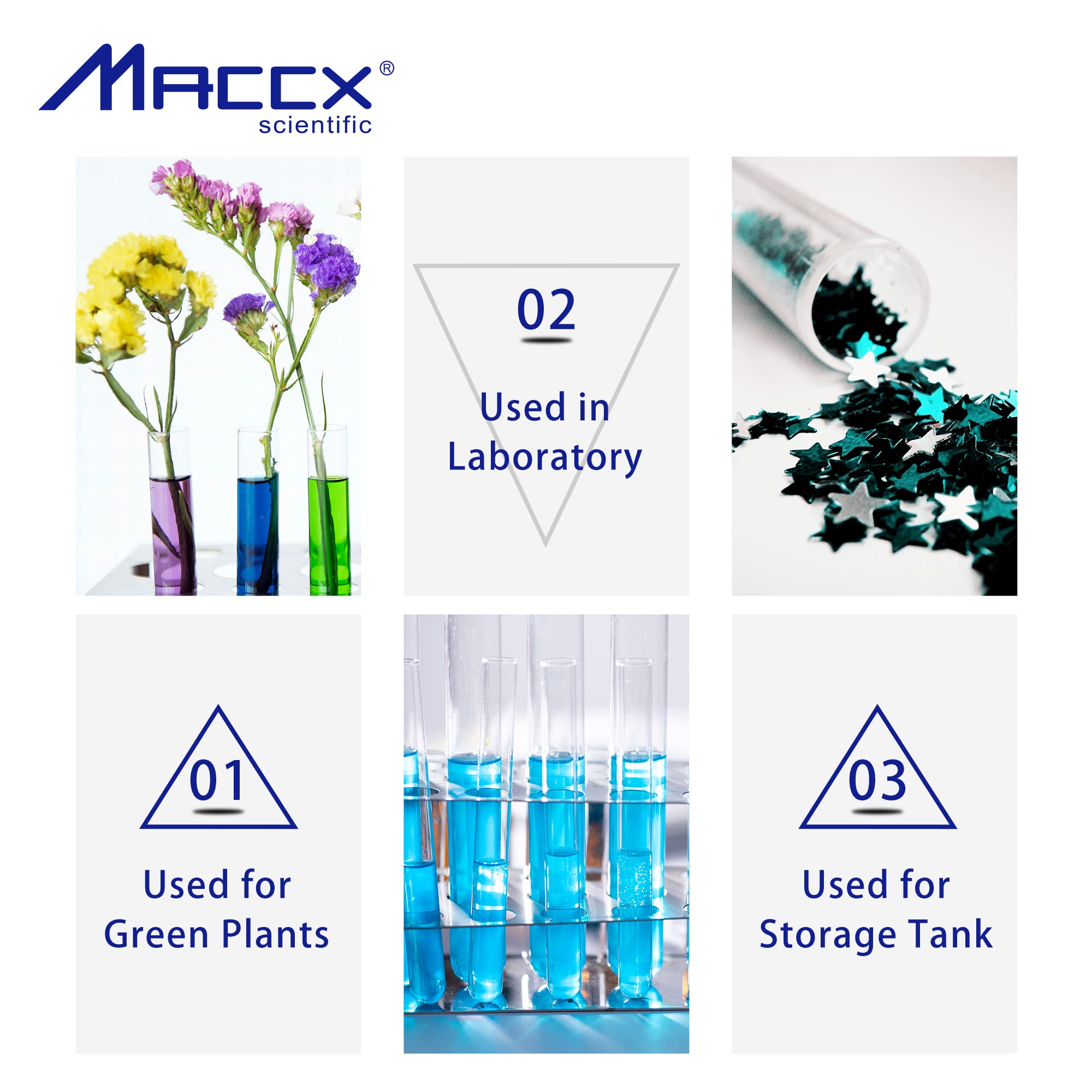 Maccx 10ml Sturdy Glass Test Tubes, 16x100mm, Pack of 50, Borosilicate Glass Material, TTG016-050