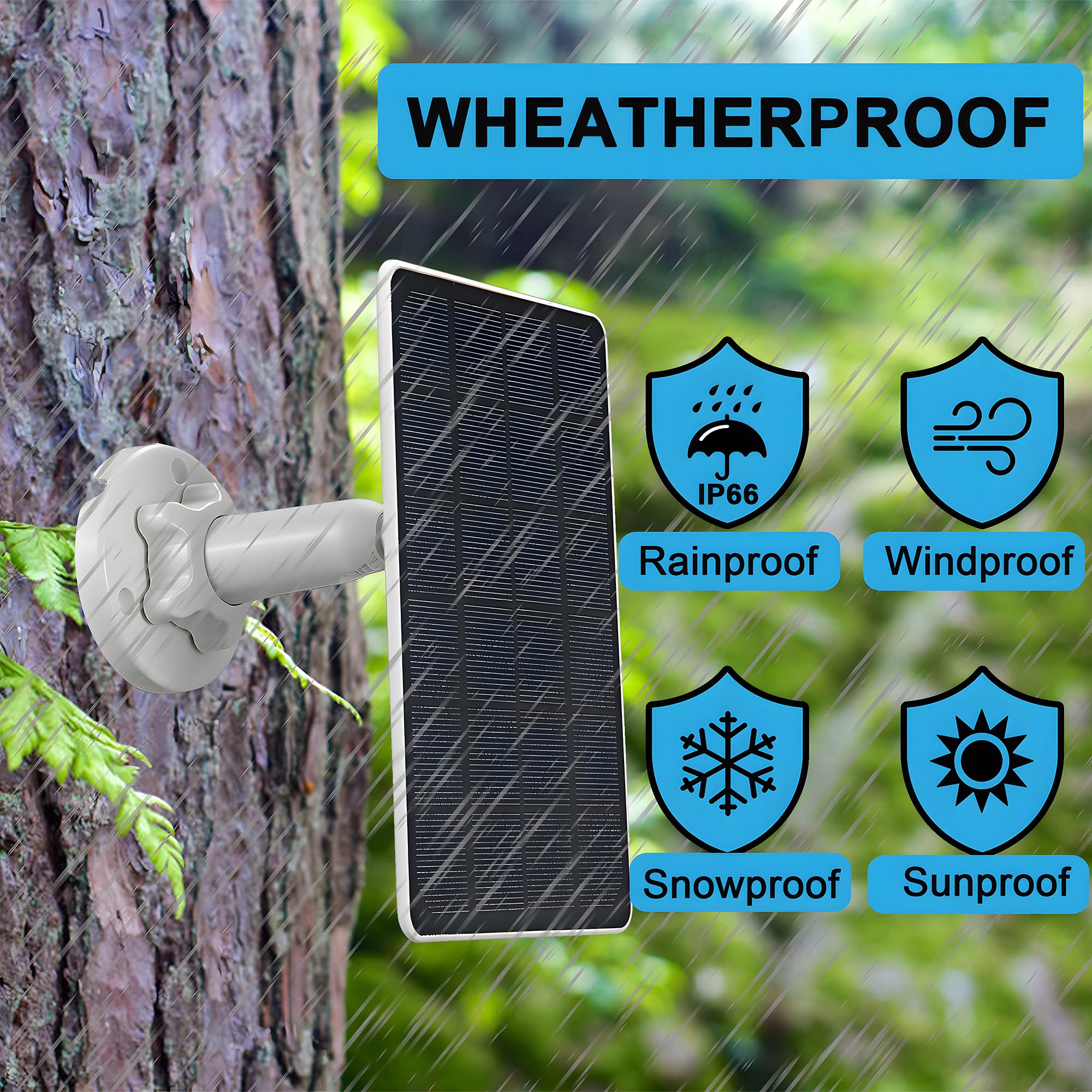 3w Solar Panel Compatible with Google Nest Camera Outdoor & Indoor & 2nd Generation (Battery Version) Cameras, Weather Resistant, Easy Install,IP66 Waterproof,4m Charging Cable (3W one Packed)