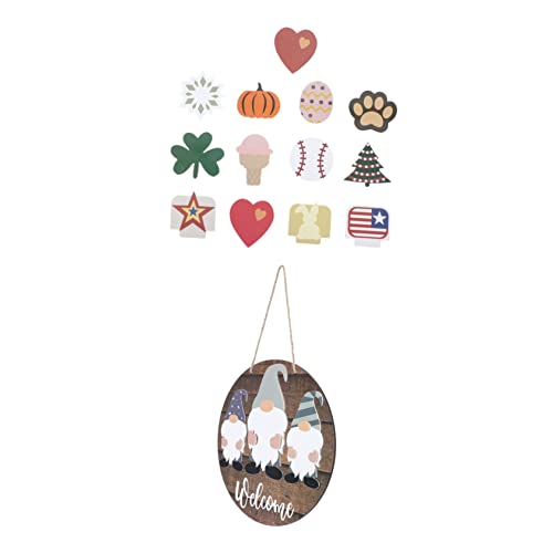 DECHOUS 1 Set Wooden Welcome Sign Halloween Decor Wood Trim Front Door Hanger Nativity Decor Rudolph Door Sign Wooden Welcome Sign for Front Door Festival Doorplate Festival Hanging Sign