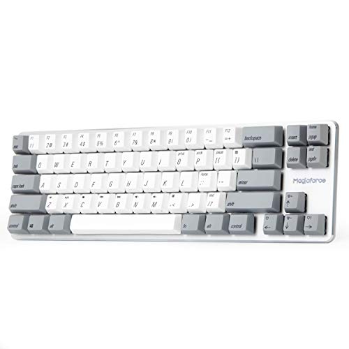 Qisan Holiday Sale 20% Discount Off Mechanical Keyboard Gaming Keyboard Gateron Brown Switch PBT Keycaps Keyboard Wired Backlit Mini Design (60%) 68 Keys Keyboard White Magicforce (White Gray Combo)