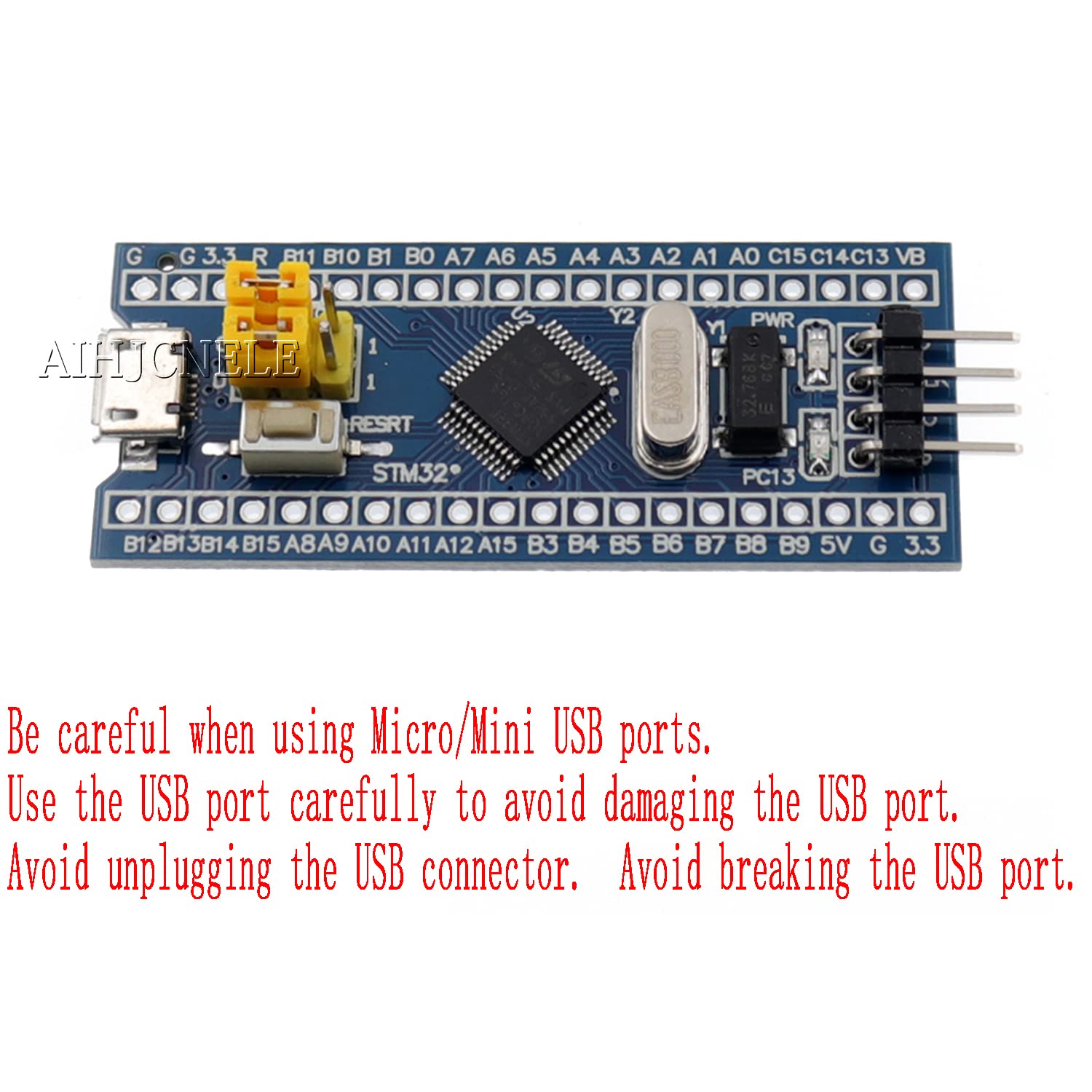 AIHJCNELE STM32F103C6T6 ARM STM32 Minimum System Board STM32F103 Development Board Core Learning Board C6T6 SWD Micro USB Flash 32K Control Board RAM 10K with Pin Dupont Cable Wire (F103C6T6)