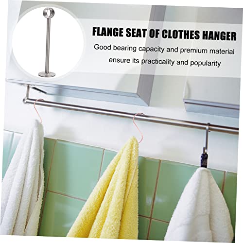 DECHOUS 8pcs Clothes Rail Flange Metal Curtain Rod Curtains Holders Shower Curtain Rod Holder Ceiling Rod Brackets Closet Rod End Curtain Pole Ceiling Brackets Wardrobe Pole Brackets