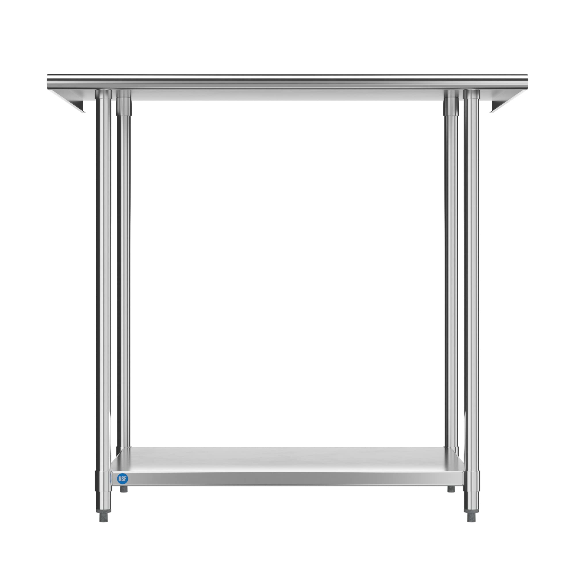 Krollen Industrial 30" x 36" 18 Gauge 430 Stainless Steel Work Table with Undershelf