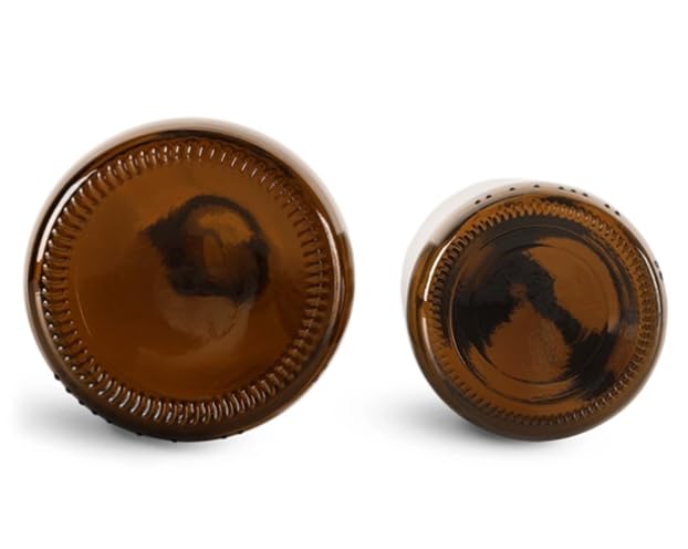 Premium Amber Glass Boston Round Bottles, 1/2 oz (15ml) Capacity - Durable, UV-Protective 5-Pack with Leak-Proof Black Cone-Lined Caps - Perfect for Essential Oils - Perfumes