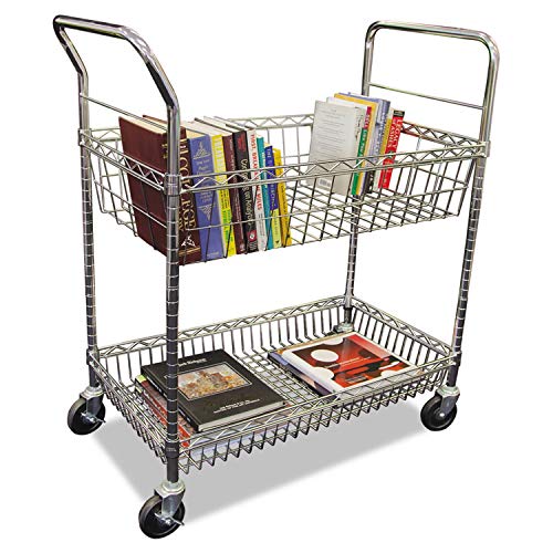 Alera Carry-All Mail Cart, 2-Shelf, 34-7/8w x 18d x 39-1/2h, Steel (MC343722CR)