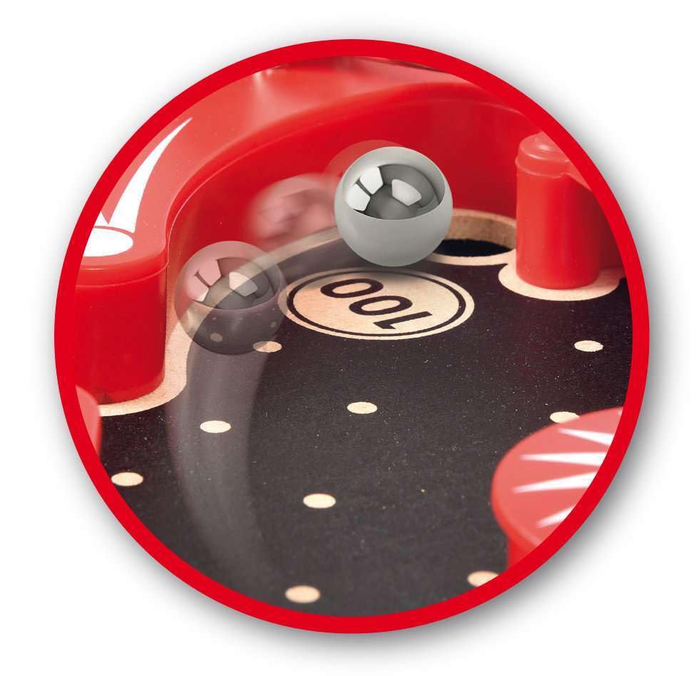 BRIO 34017 Pinball Game - Classic Vintage Arcade Style | Engaging Brain Game for Kids and Adults | Ideal Gift for Ages 6 and Up, Red
