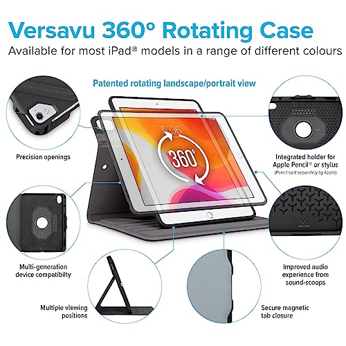 Targus Case for iPad Air 11-inch (M2), Pro 11-inch 4th gen. (2022), iPad Pro 11-inch (3rd, 2nd and 1st gen.) and iPad Air (5th and 4th gen.) 10.9-inch, VersaVu Classic Rotating Case - Black (THZ867GL)