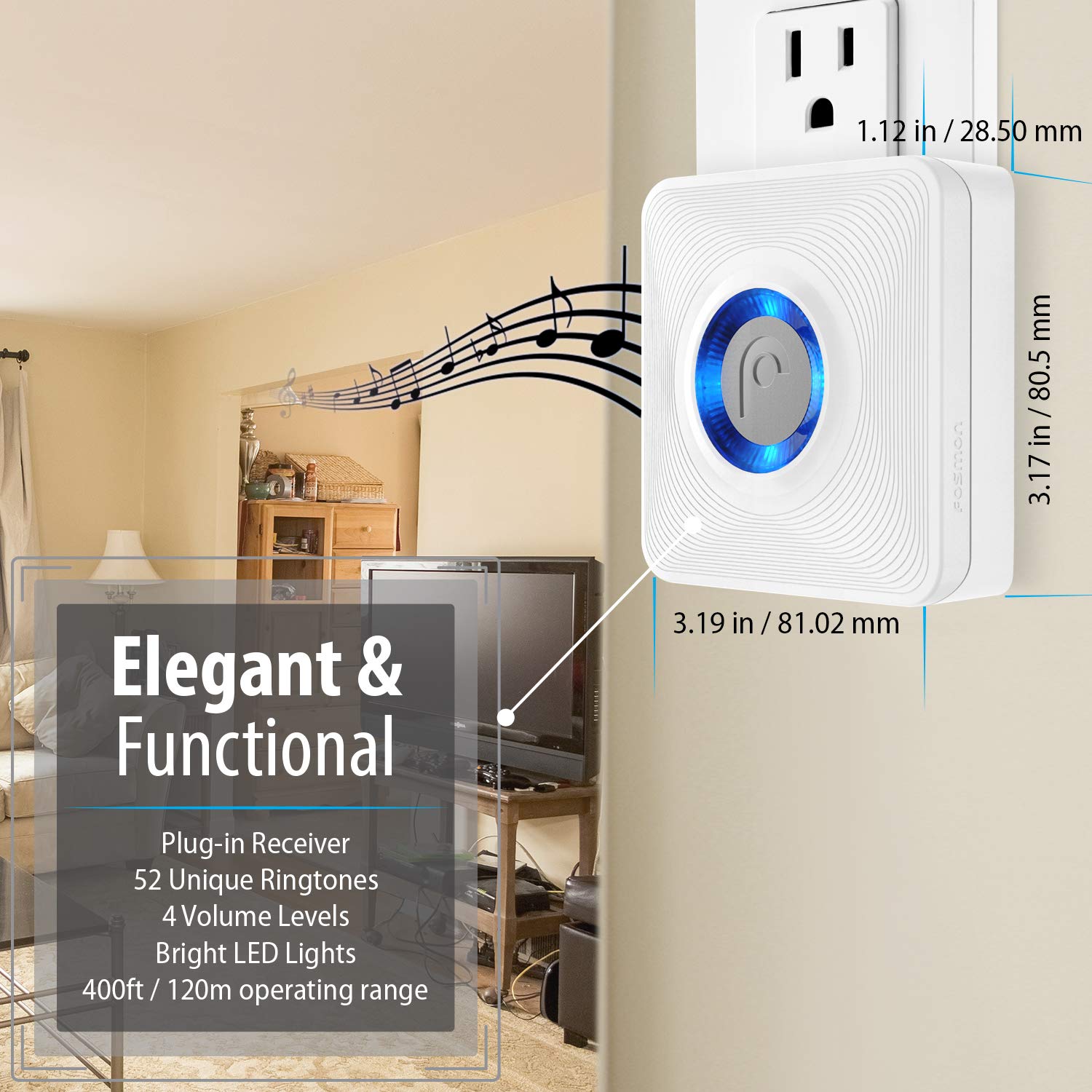 Fosmon WaveLink 51046HOMUS Add-On Receiver Unit (No Sensor or Transmitter) - White