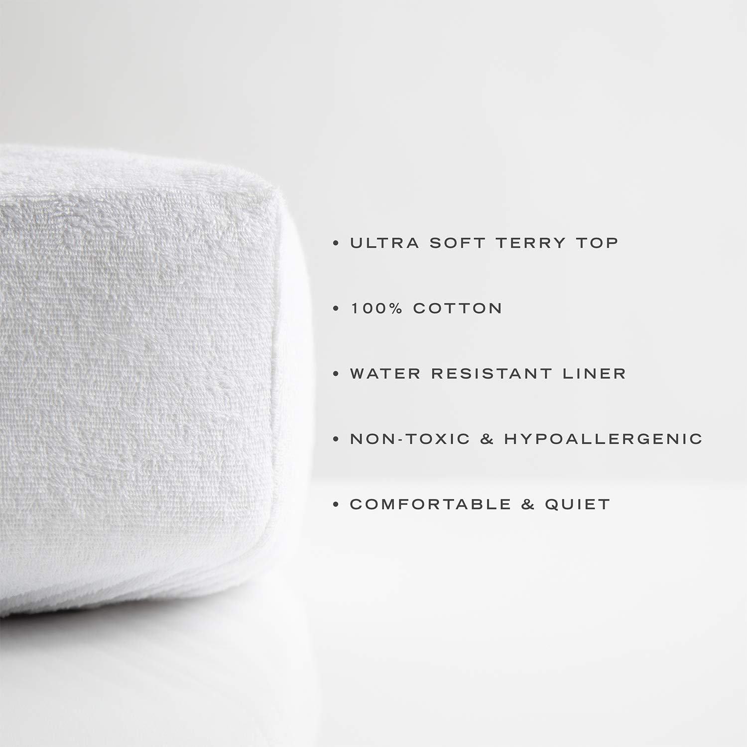 JumpOff Jo - Terry Cotton Crib Mattress Protector for Baby Crib White