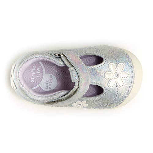 Stride Rite baby girls Soft Motion Liliana Mary Jane Flat, Iridescent, 3.5 Infant US