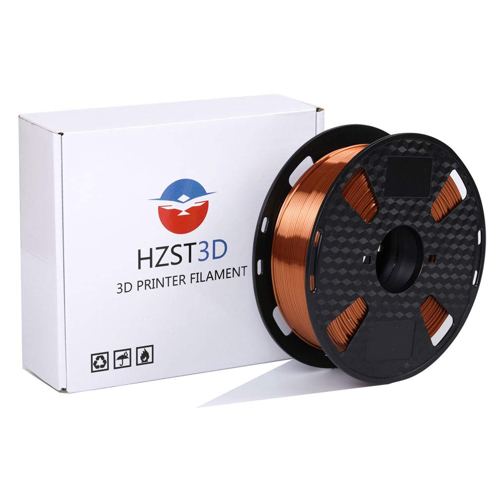 Silk Copper PLA Filament 1.75 mm 1KG 3D Printing Filament 2.2LBS Shine Silky Metallic Metal Copper Gold Silver Bronze PLA 3D Printer Material HZST3D