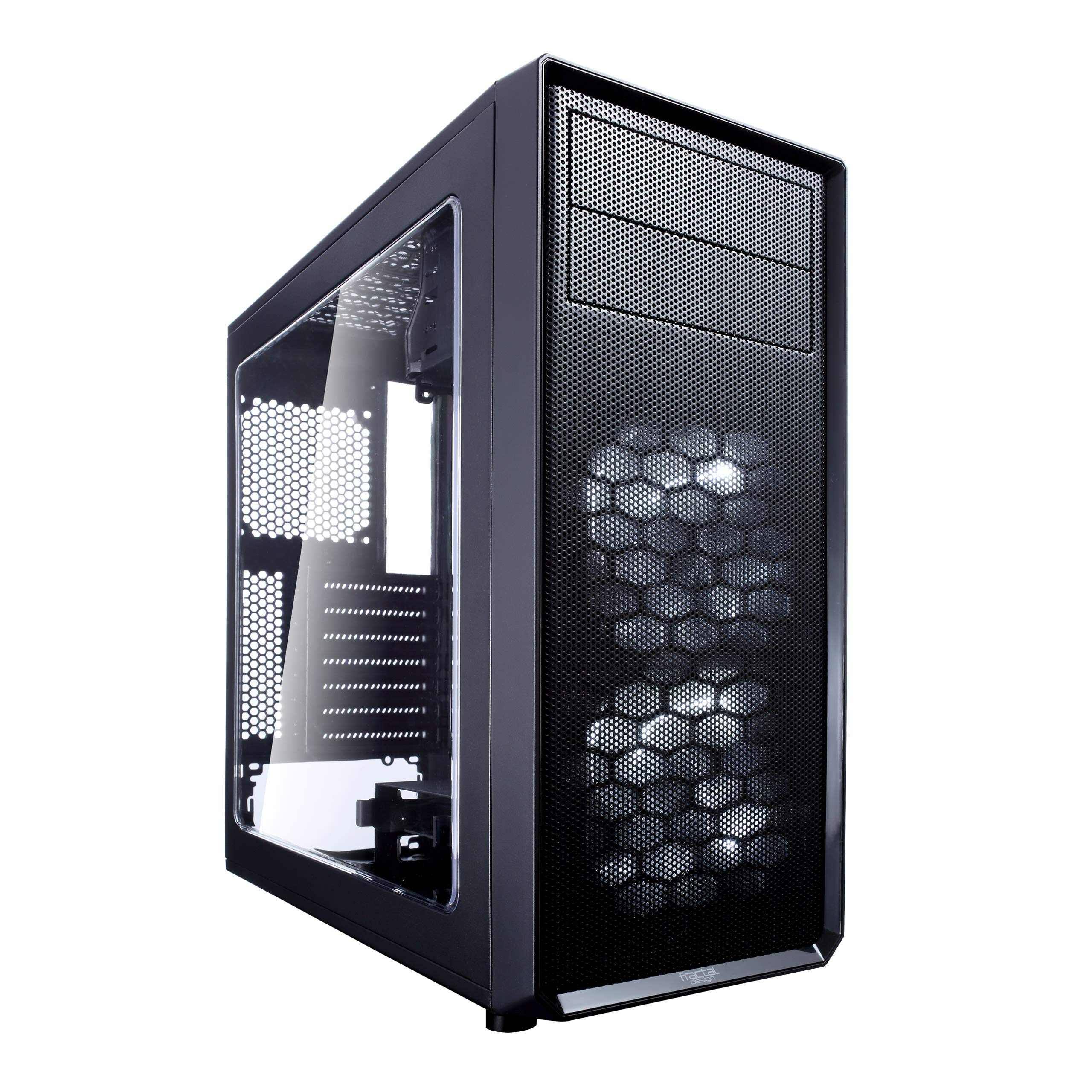 Fractal Design Focus G - Mid Tower Computer Case - ATX - High Airflow - 2X Fractal Design Silent LL Series 120mm White LED Fans Included - USB 3.0 - Window Side Panel - Black