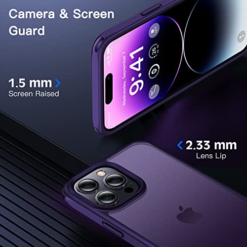 Alphex 8 Colors for iPhone 14 Pro Max Case, 12FT Military Grade Drop Protection, Silky & Non-Greasy Feel, Pocket Friendly, Thin Slim Phone Cover for Men Women 6.7 Inch - Deep Purple