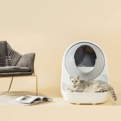 boqii Catlink Self Cleaning Cat Litter Box Stair for Multiple Cats, White, Large