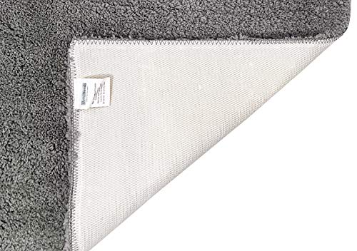 Better Trends Micro Collection Bath Mats - Soft Rug, Plush Rug, Absorbent Bath Mat, Tufted Rug, 100% Polyester Rug for Bathroom Floor, Shower & Sink Bath Mat Rug - 17" x 24" Rug, L. Gray