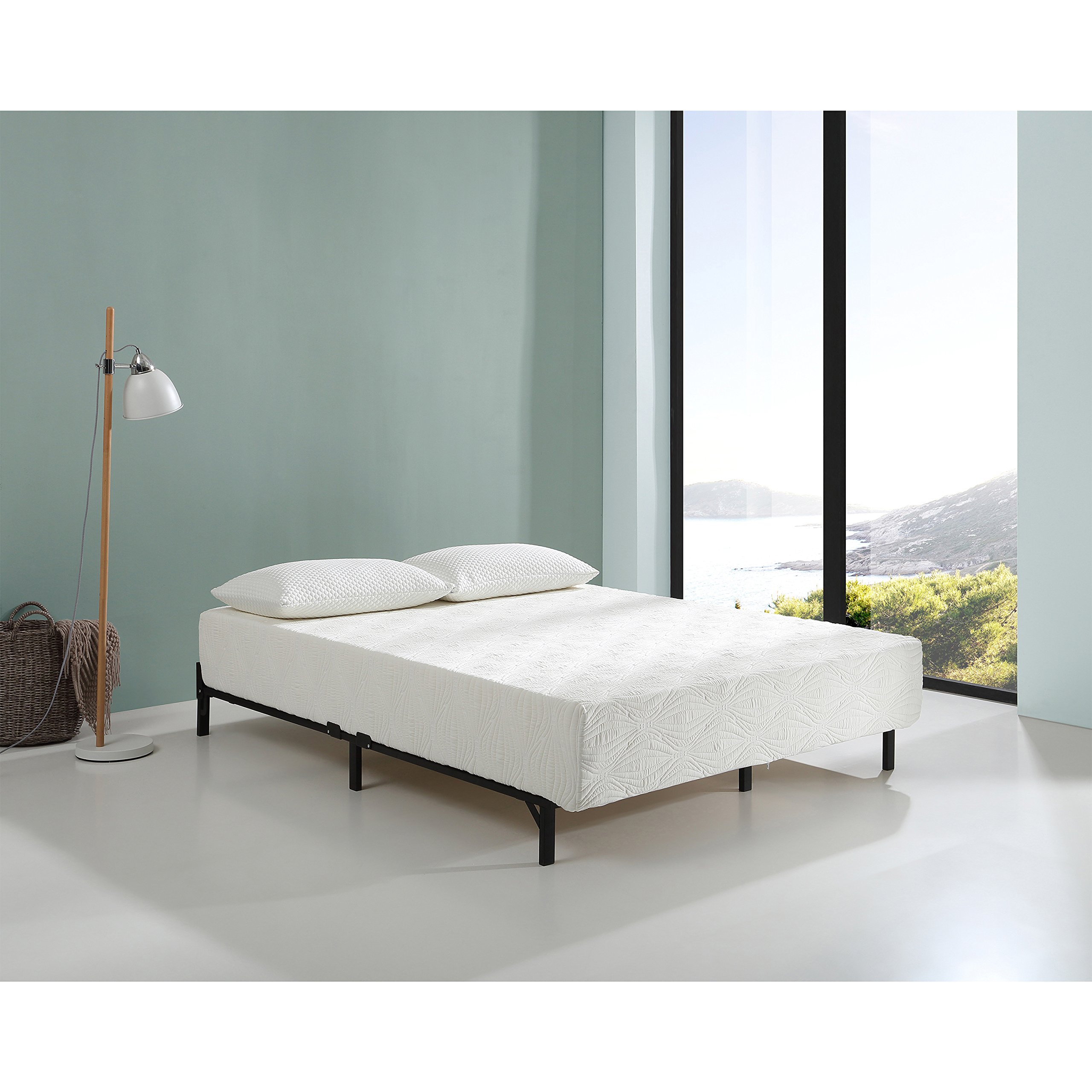AC Pacific VISCOGEL Gel Infused Polyester Memory Foam Mattress Made in USA, Queen, White