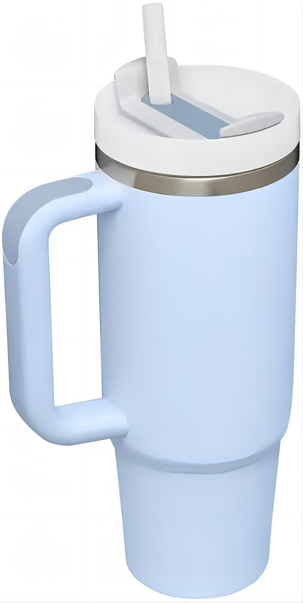 40 OZ Insulated tumbler with straw, Double Vacuum Stainless Steel Water Bottle for Home, Office or Car - Iced Coffee Cup Reusable,Thermos Travel Coffee Mug,Keep Hot/Cold for Hours (Sky Blue)
