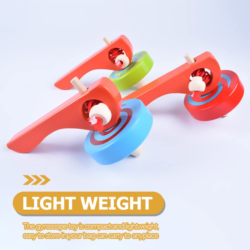 3Pcs Wooden Top Gyroscope Peg, with Pull String and Handle, Wooden Tops , for Family Games, Gyroscope Toy, for Kids Children