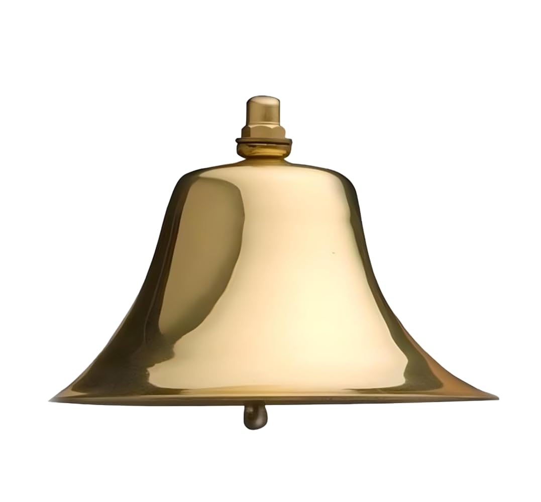 Bevin Bells Yacht Bell – Solid Brass 8" Fog Bell | Ship Bell | Boat Bell | Wonderful Tone with a Loud and Long Ring | Hanging Bell | Highly Polished and Lacquered | Made of Solid Brass | Made in USA