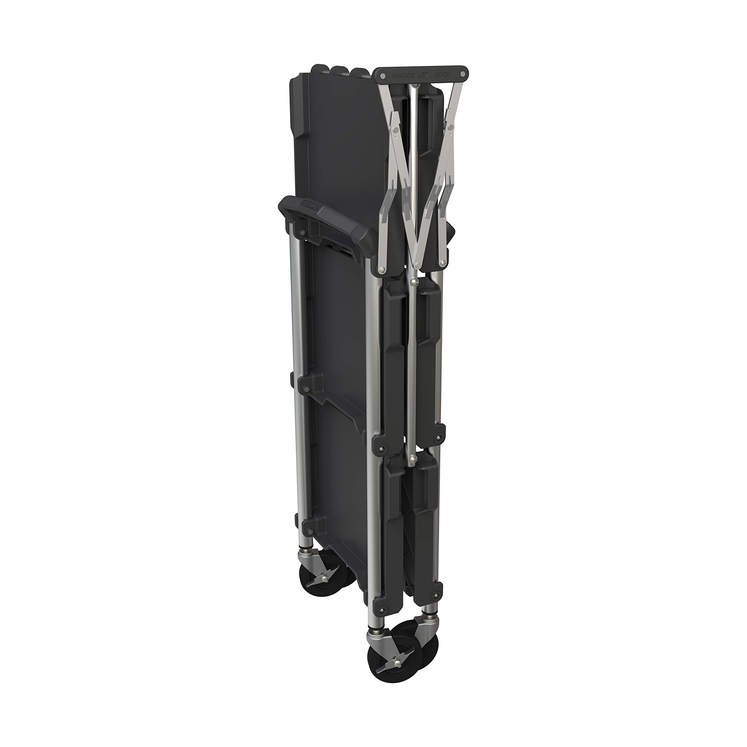 Olympia Tools 85-198 Pack-N-Roll Folding Collapsible Service Cart, Full Black, 50 Lb. Load Capacity per Shelf