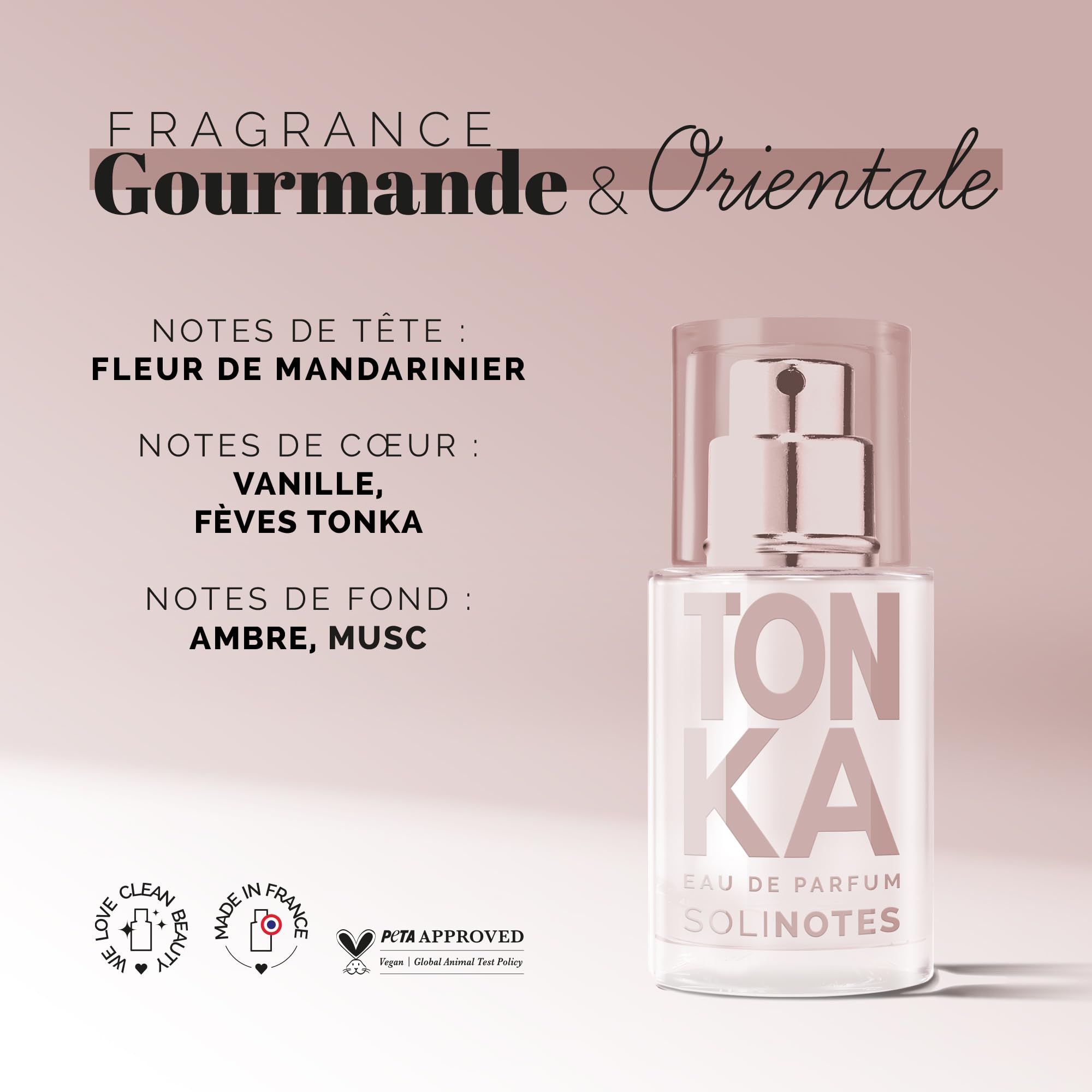 SOLINOTES Tonka Perfume for Women - Eau De Parfum | Delicate Floral and Soothing Scent - Made in France - Vegan - 0.5 fl.oz