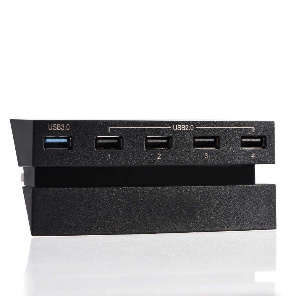 Bewinner USB Hub for PS4, 5 Ports/Multi-Ports/Low /Easy Installation/Stylish Hub ABS Hub for PS4 Game Console with USB 3.0 and USB 2.0 Port