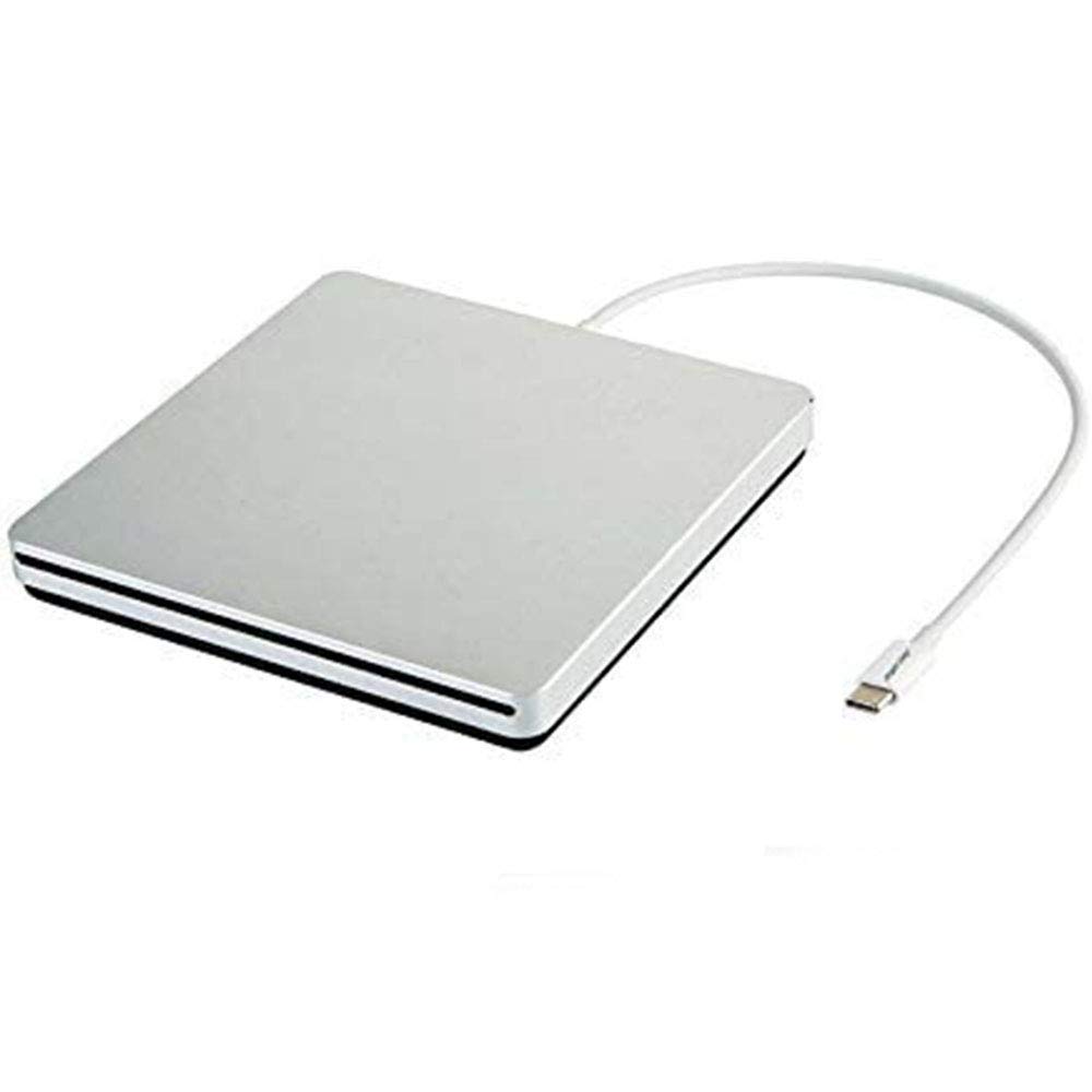tengertang USB-c Super External Drive, Portable External CD/DVD-rw Writer/Player/Burner for The Latest MacBook/asus/asus/dell Latitude/MacBook Pro (Silver)