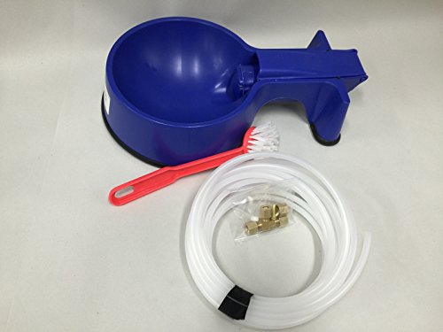 Easy-Clean Auto-Fill Water Bowl with Indoor Installation Kit and 25 foot of Poly-tubing,Blue