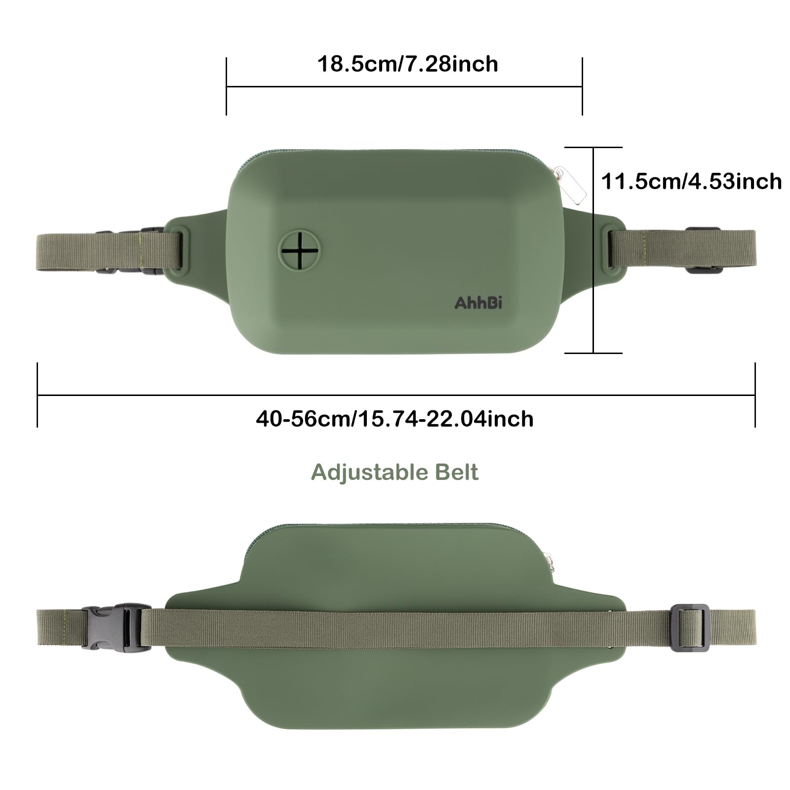 AhhBi Silicone Dog Treat Training Pouch, Clicker for Pet Training, Built-in Poop Bag Dispenser, 3 Ways to Carry (Army Green)