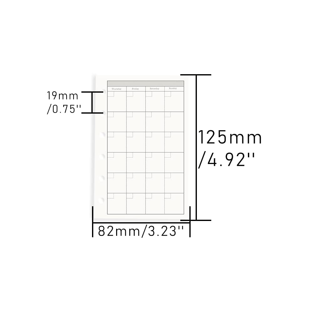 A7 Refill Paper 3 Pack Undated Daily&Weekly&Monthly Binder Inserts 6-Hole Punched Filler Paper Planner Refills, 135 Sheets/270 Pages Refillable Planner Binder Paper for A7 Planner Inserts