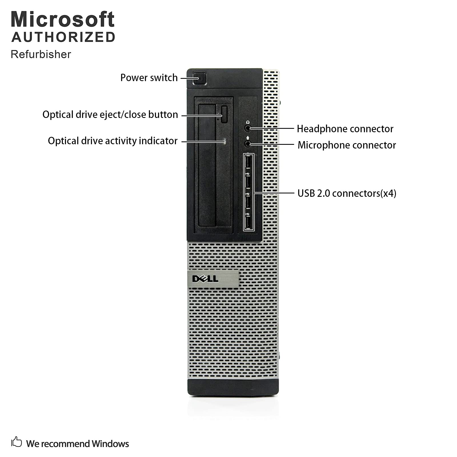 Dell Optiplex 990 DT Business Computer,Intel Core i5 2400 Upto 3.4G,16G DDR3,2T,DVD,WiFi,VGA,DP,Win 10 Pro 64 bit-Multi Language Support-English/Spanish/French(CI5)(Renewed)