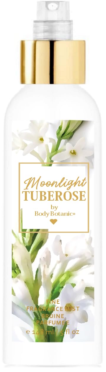 Moonlight Tuberose Perfume Fine Fragrance Mist by Body Botanic 5 Fl Oz 148 Ml ~ the Beautiful Fragrance of Mysterious Night Blooming Tuberose