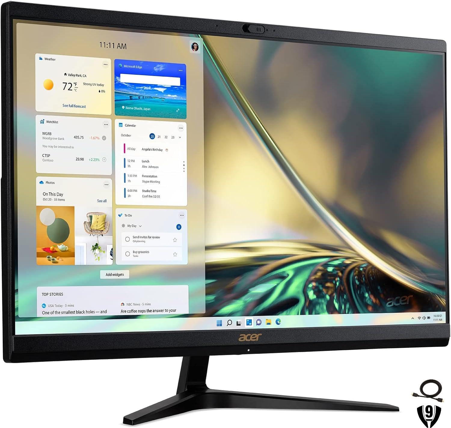 acer Aspire C24 23.8" FHD All in One Desktop Computer, 12th Gen Intel 6-Core i3-1215U Processor, 16GB RAM 512GB SSD, Wi-Fi 6, Wireless Keyboard and Mouse,Windows 11 Home, Black