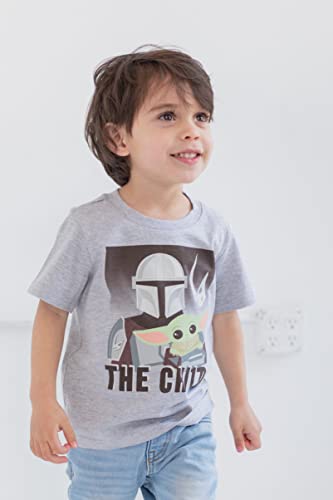 STAR WARS The Mandalorian The Child Toddler Boys 3 Pack T-Shirts Green/Blue/Gray 5T